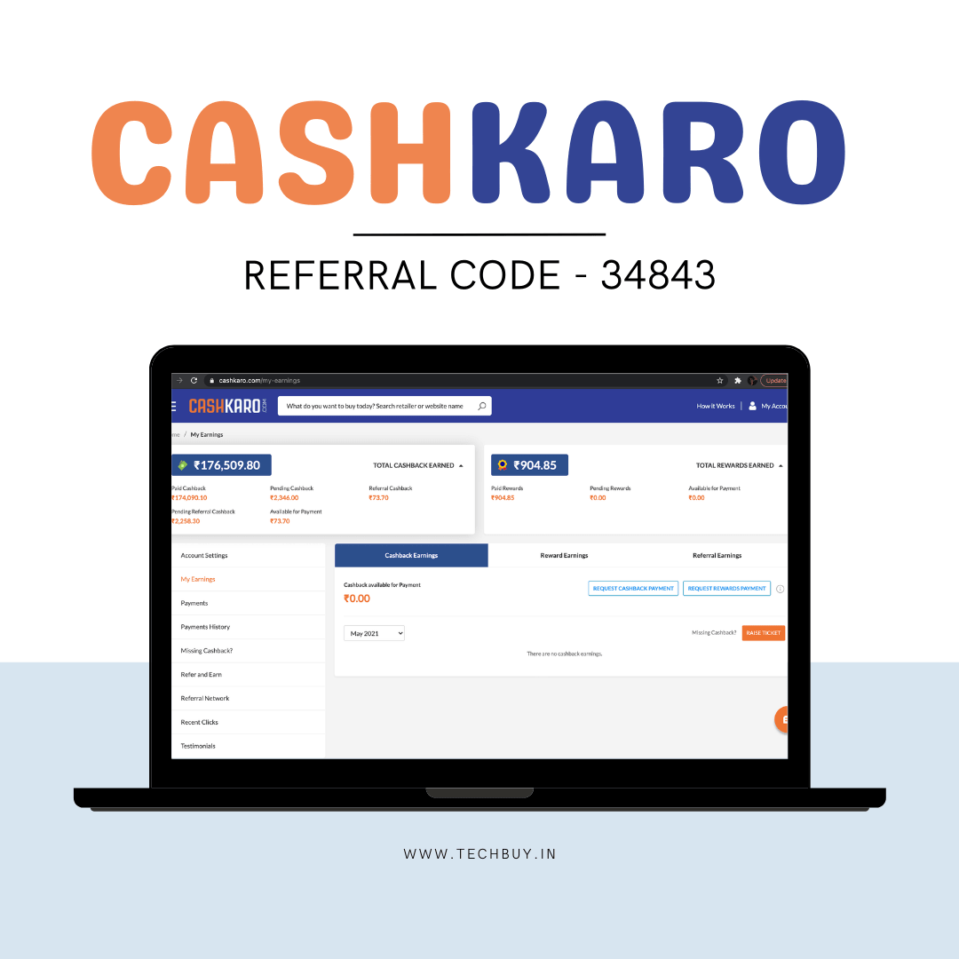 CashKaro Referral Code 34843 | How I saved 1.75L shopping online ...