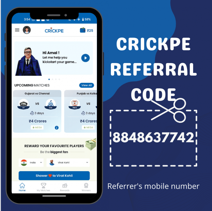 CrickPe Referral Code for ₹75 Bonus Referrer's Mobile number - TechBuy.in